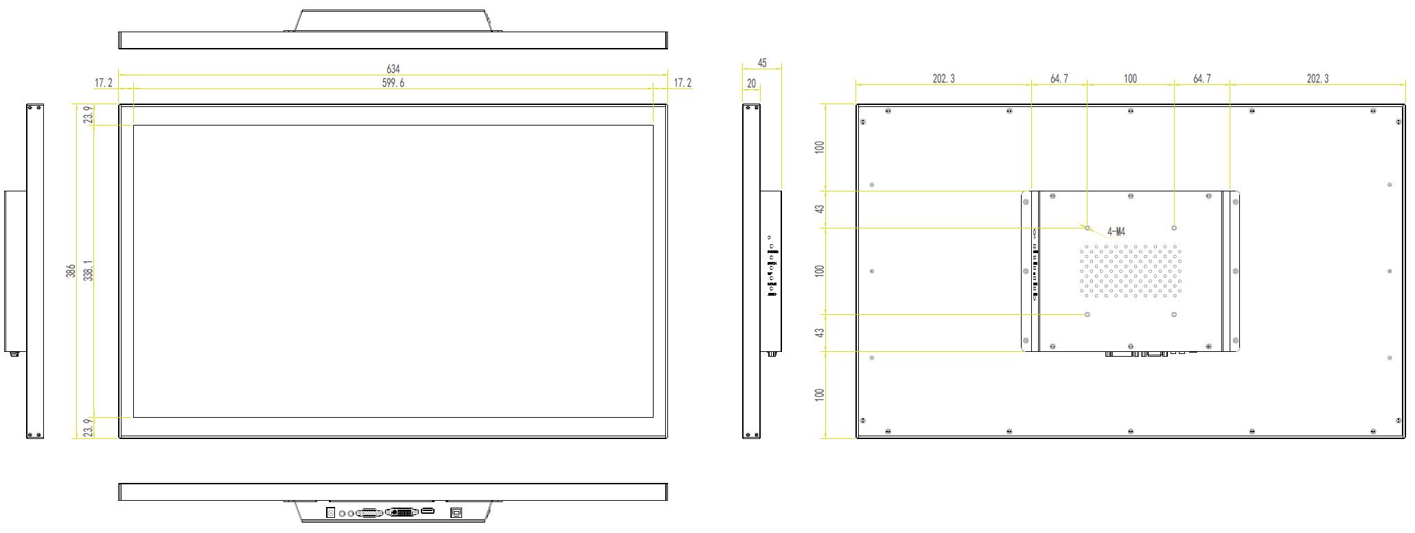 LCD Monitor Capacitive 27 inch Touch Screen Display