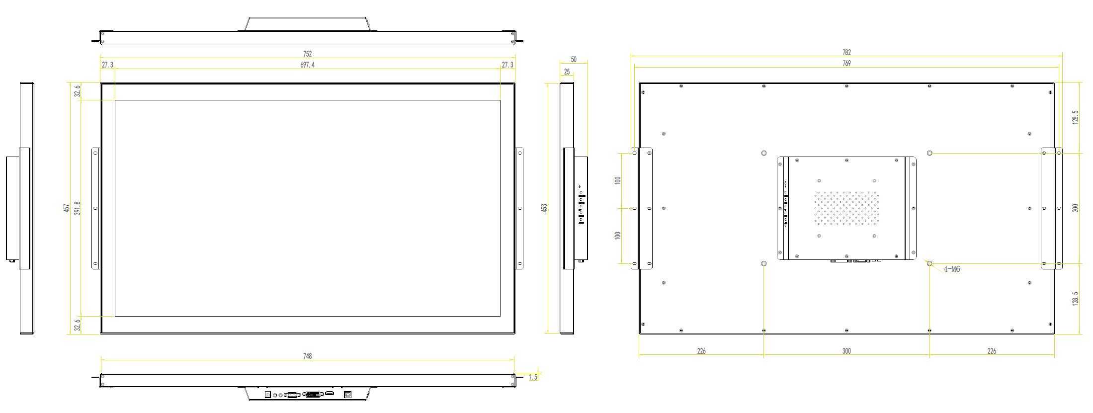 open frame touch panel 10 point touch screen with AG Touch display