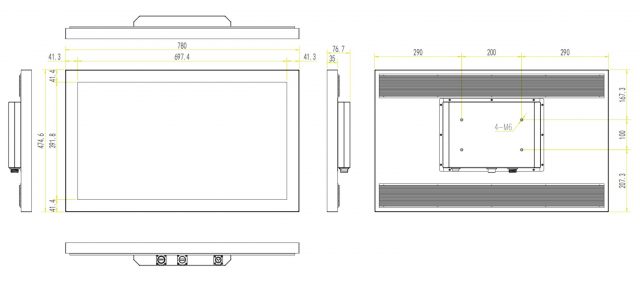 IP65 Touchscreen PC Industrial 21.5 Inch LCD Touchscreen Display